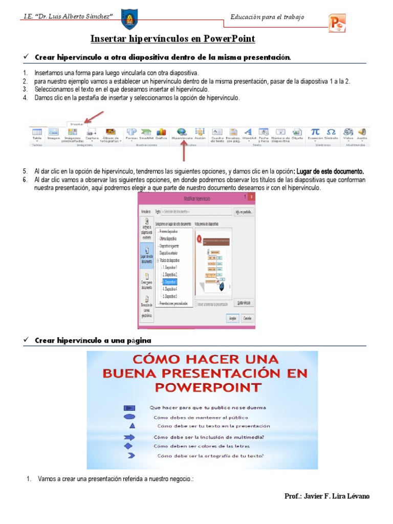 PRACTICA004_ PPT_INSERTAR HIPERVÍNCULOS EN POWERPOINT_iiibimestre | PDF | Hipervínculo ...