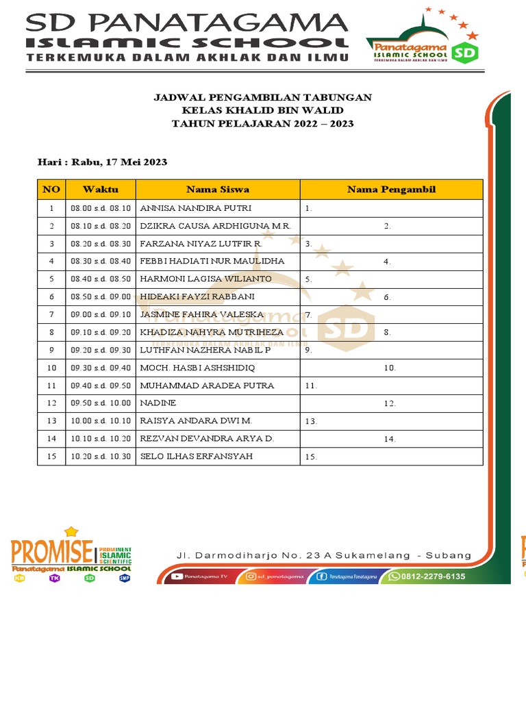Absen pembagian tabungan | PDF