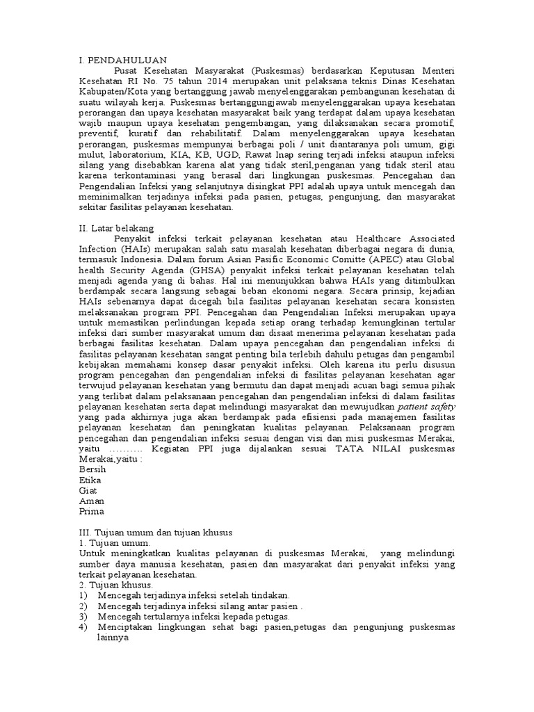 Kerangka Acuan Kegiatan (KAK) PPI | PDF