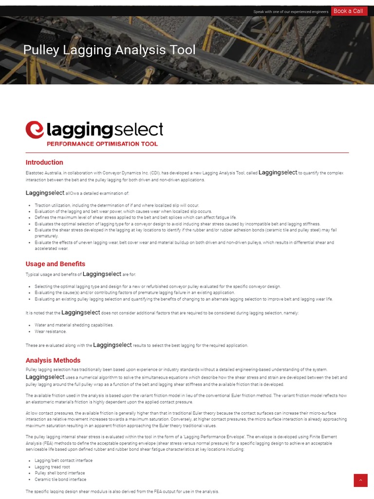 Laggingselect: Conveyor Lagging Analysis Tool | PDF | Belt (Mechanical ...