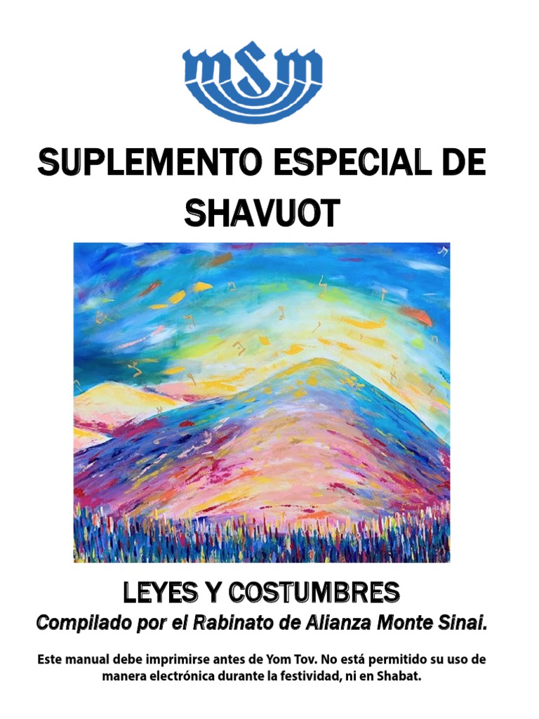 Guía De Shavuot Leyes Y Costumbres Pdf Fiestas Judías Mitzvá