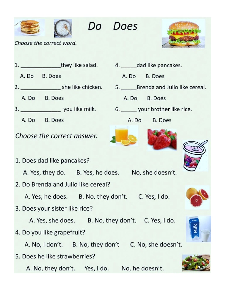 Ejercicio Do Does | PDF