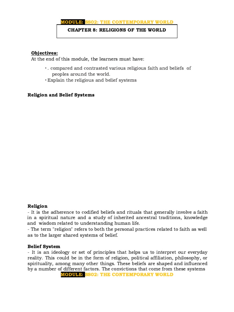 Chapter 8 - Religion of The World | PDF