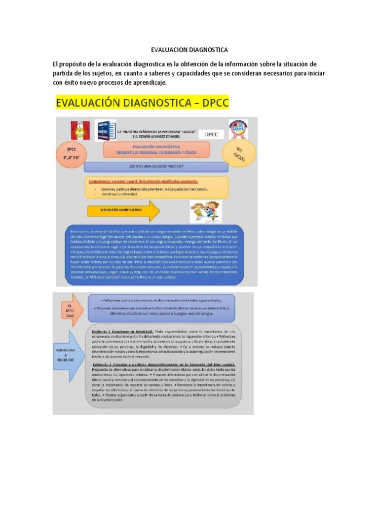 Evaluacion Diagnostica Pdf Las Emociones Evaluación 3858