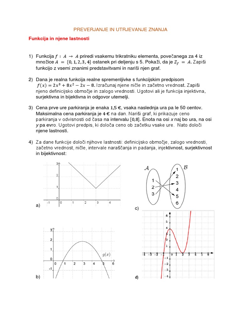 Preverjanje Utrjevanje Znanja Funkcija | PDF