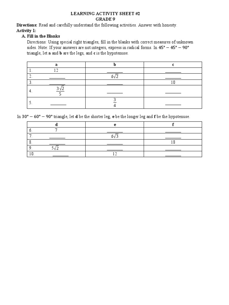 Learning Activity Sheet #2 | PDF | Elementary Geometry | Euclidean Plane Geometry