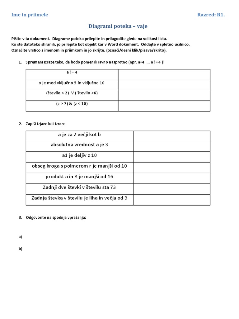 Vaja 4 Diagrami Poteka | PDF