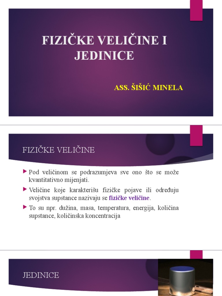 Fizičke Veličine I Jedinice | PDF