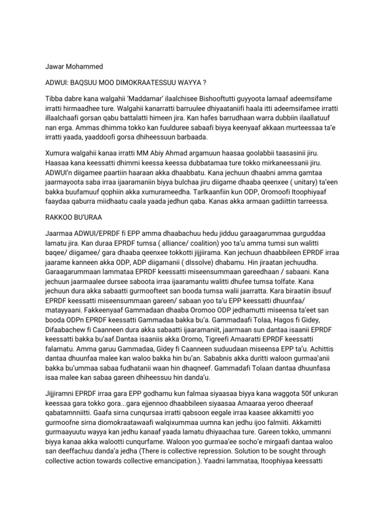 Jawar Mohammed | PDF