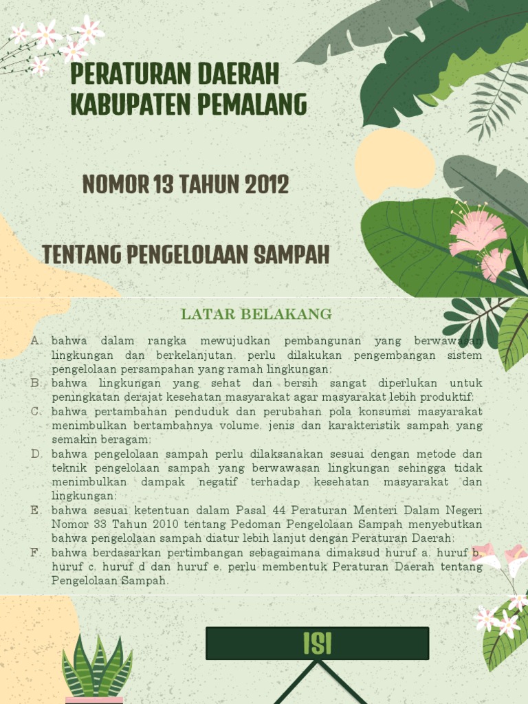 Perda Pengelolaan Sampah Baruuuu | PDF | Sains & Matematika