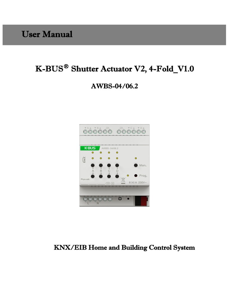 GVS Shutter Actuator V2, 4-Fold UM V1.0 20220117 En | PDF | Electrical ...