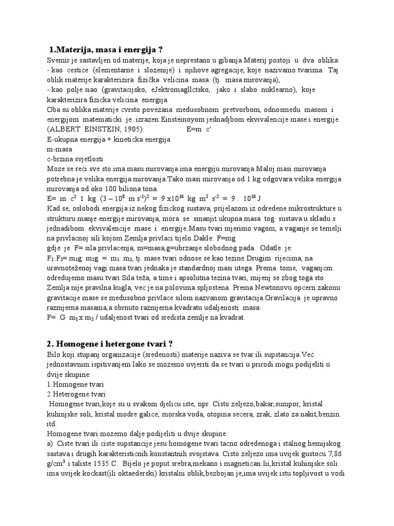 Hemija Pitanja I Odgovori | PDF