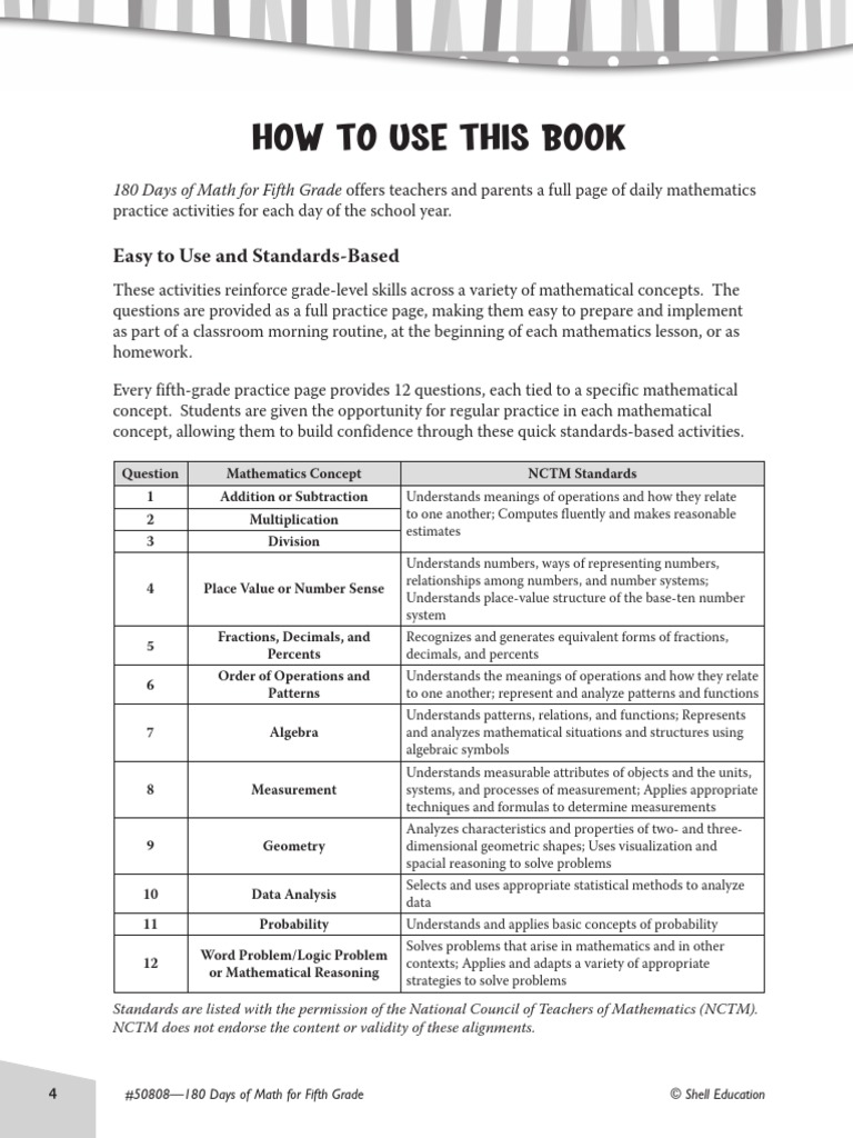 180-Days-of-Math-Grade-5 Sample | PDF | National Council Of Teachers Of ...