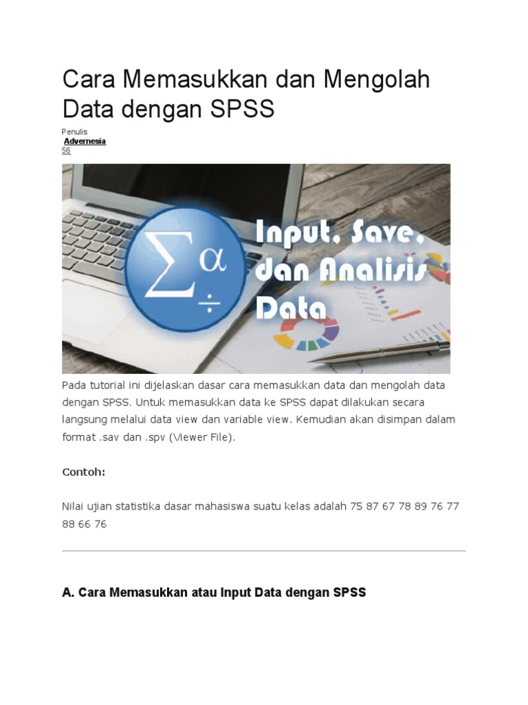 Cara Memasukkan Dan Mengolah Data Dengan SPSS | PDF | Metode & Bahan Ajar | Teknologi & Rekayasa