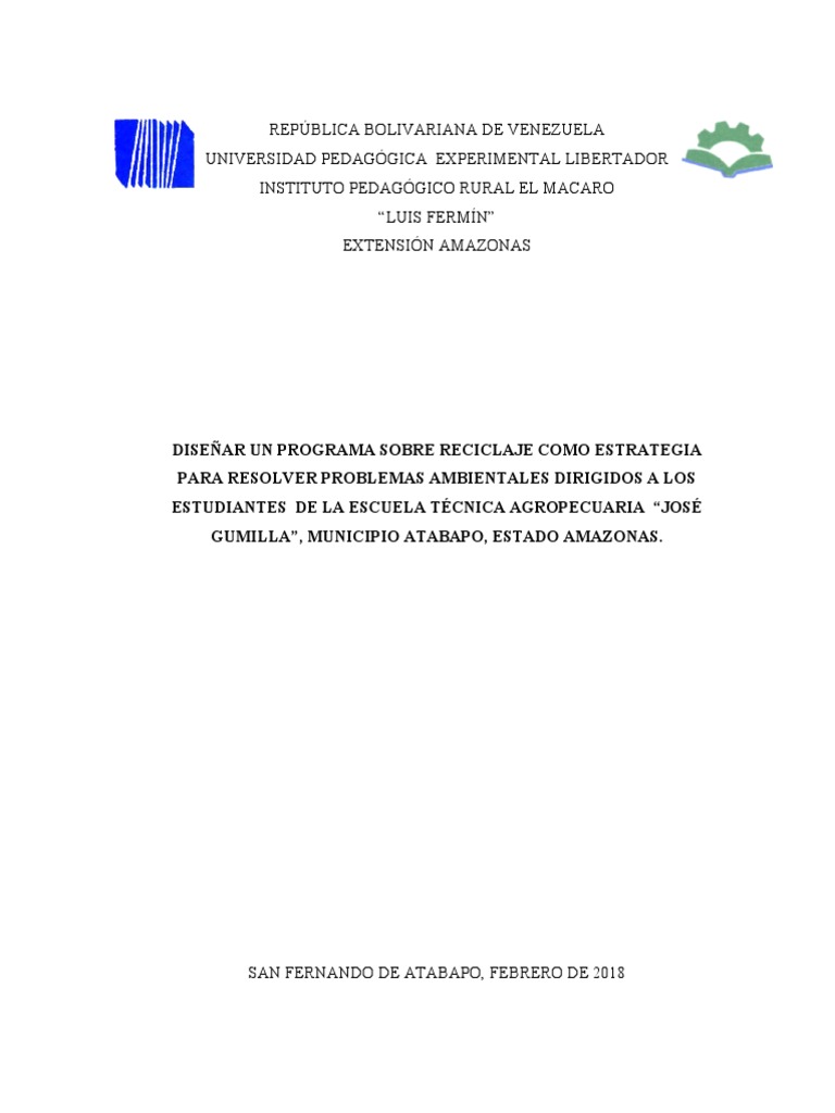 Programa de Reciclaje en Atabapo | PDF | Residuos | Aprendizaje