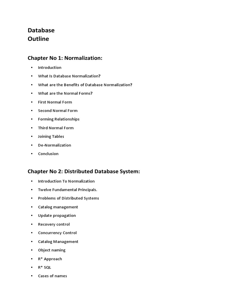 Outline of DBAM | PDF