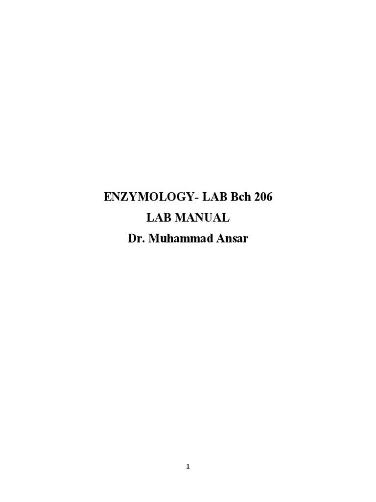 Enzymology Lab Manual - BCH206 - 22.5.2023 (1-4) | PDF | Starch | Enzyme