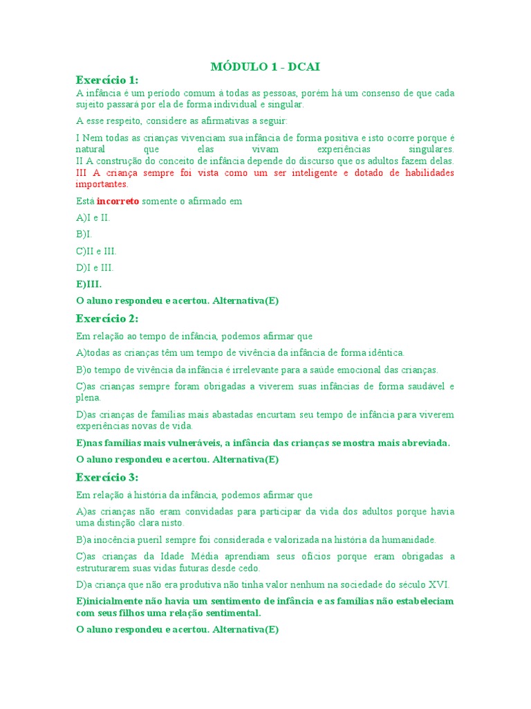 Exercícios Módulos DCAI | PDF