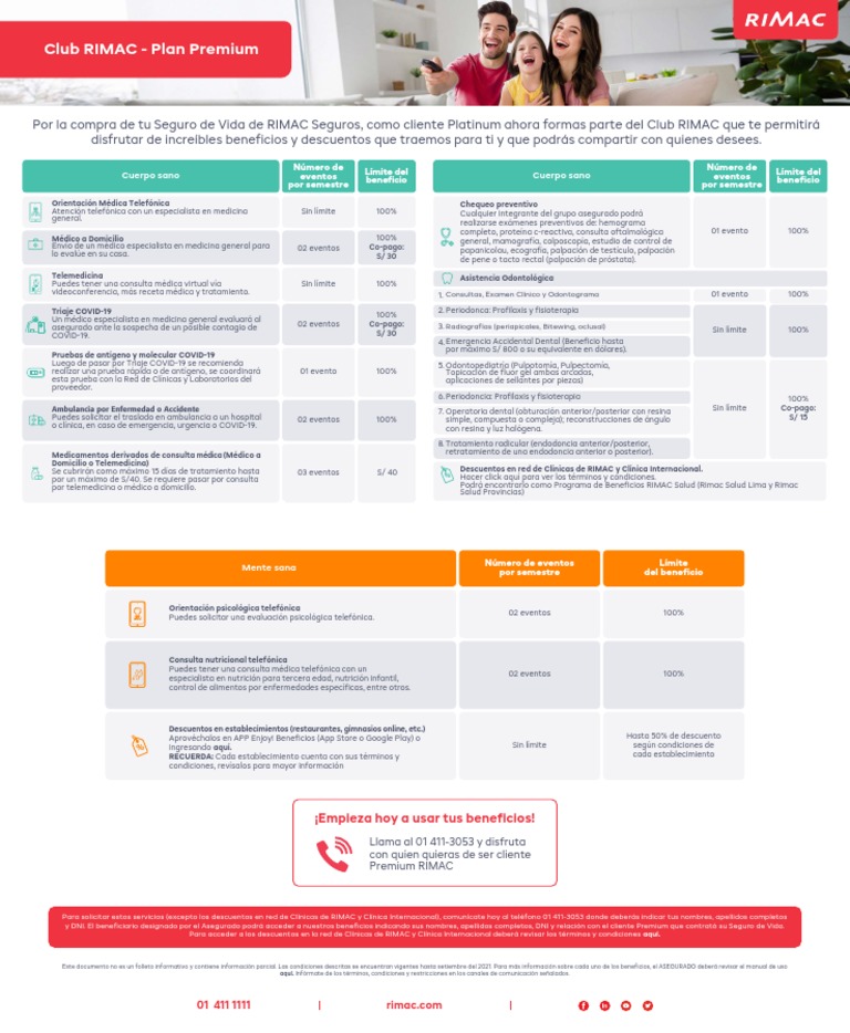 Brochure Programa Beneficios - Plan Premium - Horizontal | PDF