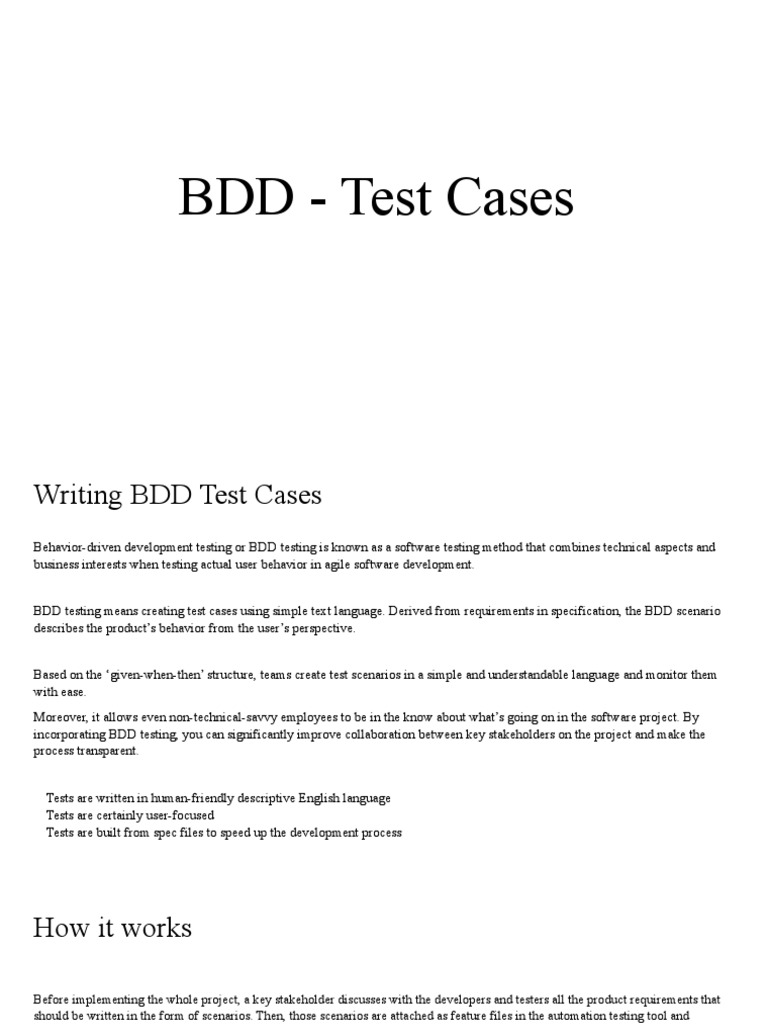 Introduction To BDD | PDF | Career & Growth