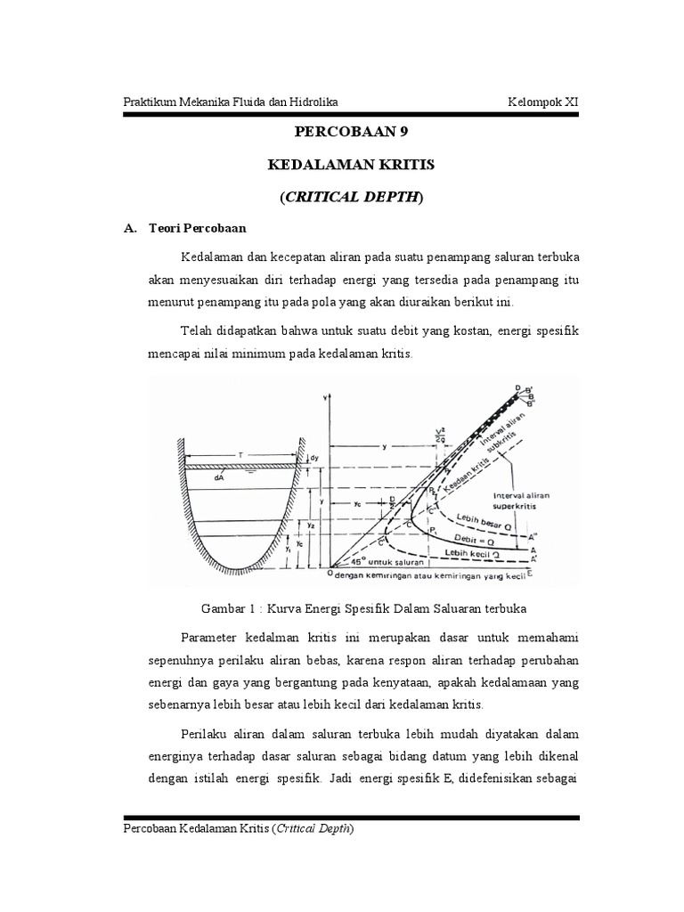 Rumus Kedalaman Kritis dan Froude | PDF