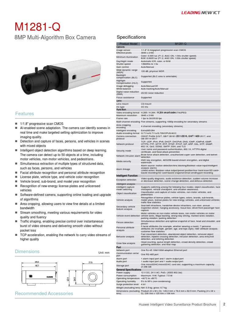 Huawei 8MP AI Surveillance Camera | PDF | Transport Layer Security | Camera