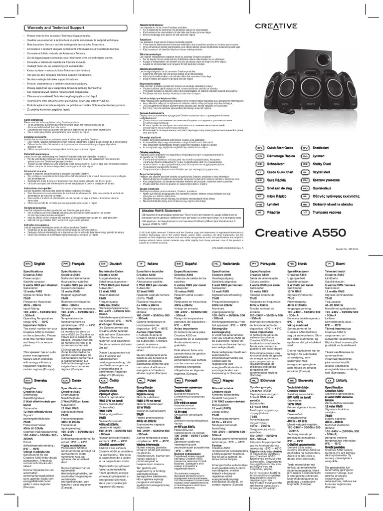 Creative A550 EURO QSL Rev A | PDF