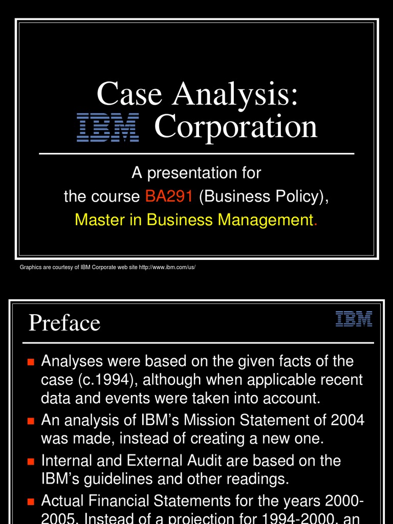 IBM Corporation A Case Analysis | PDF | Ibm | Business Model