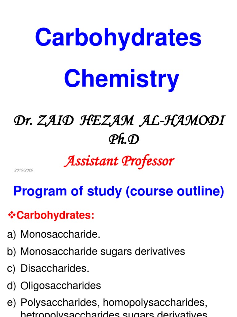 Carbohydrates Chemistry-3 - Sana'a University | PDF | Carbohydrates ...