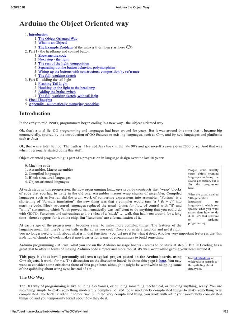 Arduino The Object Way | PDF