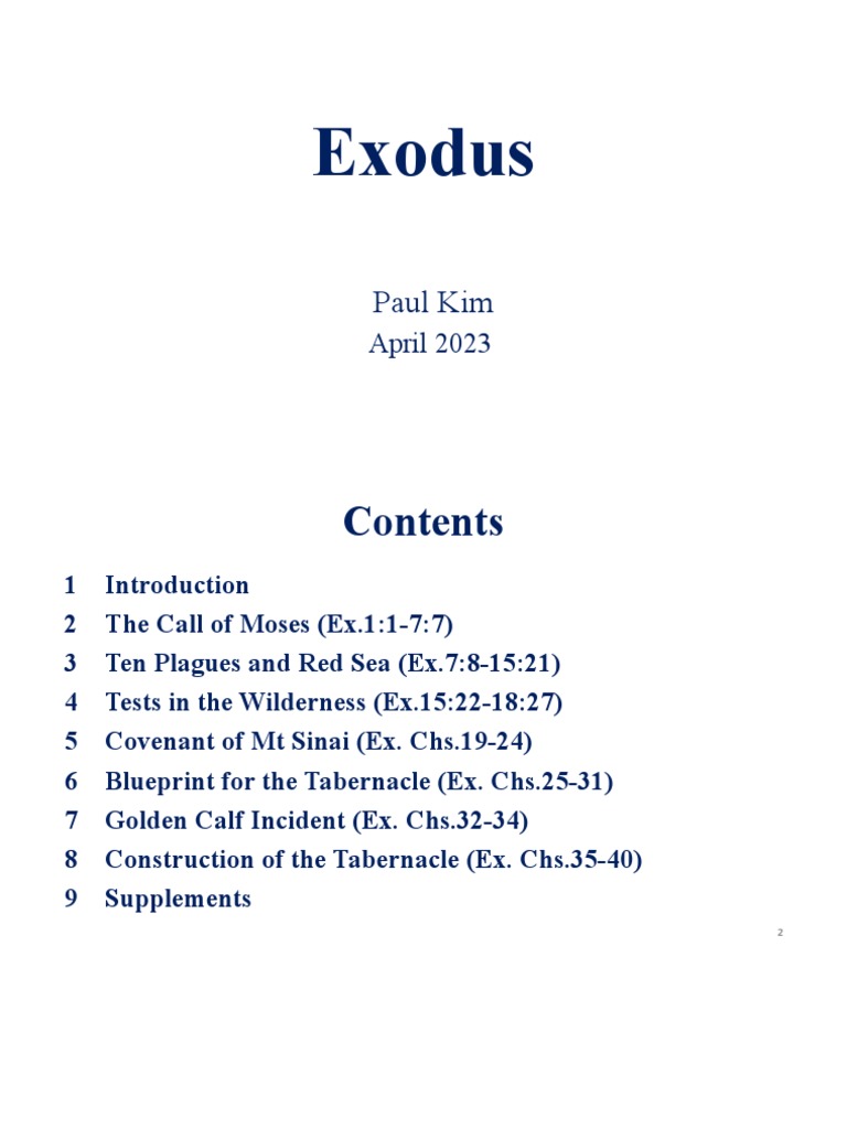 Exodus 2023 April English | PDF | Tabernacle | The Exodus