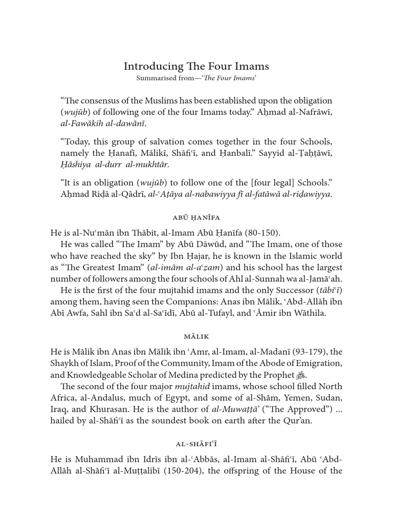 Four Imams | PDF | Islamic Philosophy | Theocracy