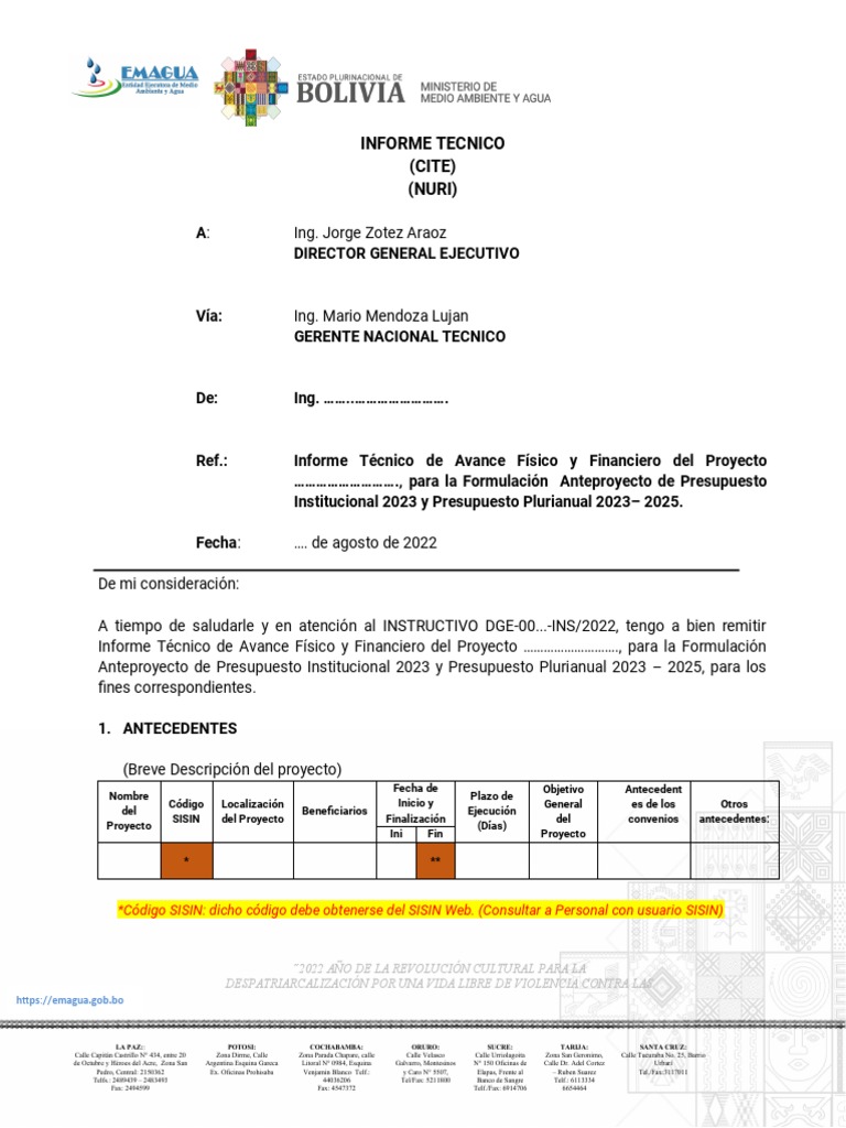 MODELO INFORME POA 2023 | PDF