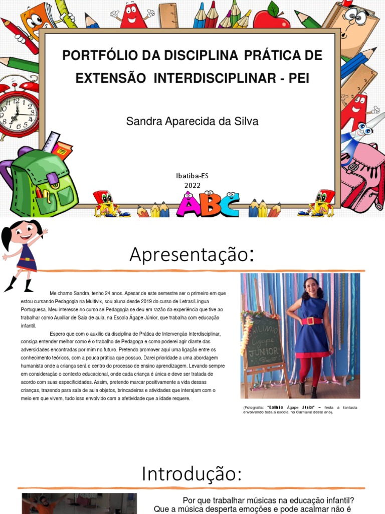 Portfólio da disciplina de Prática de Extensão Interdisciplinar - PEI | PDF | Pedagogia ...