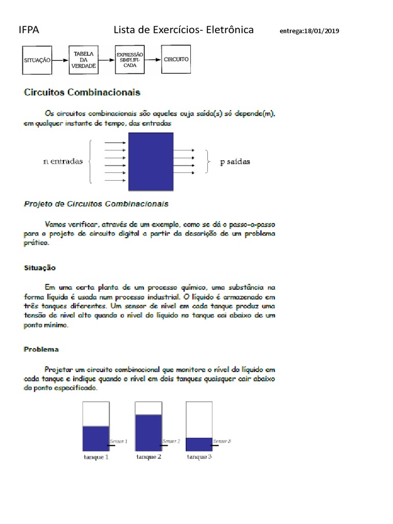 Circuitos Combinacionais - Projetos | PDF | Motores | Rede elétrica