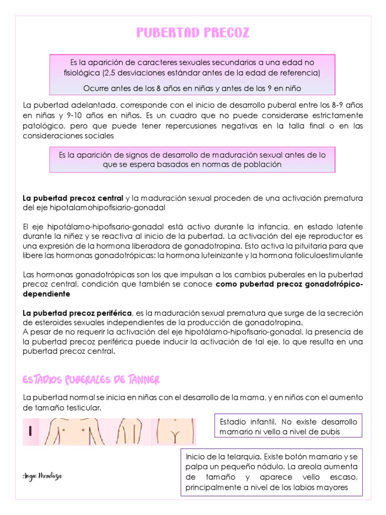 Pubertad Precoz: Causas y Clasificación | PDF | Pubertad | Hormona ...