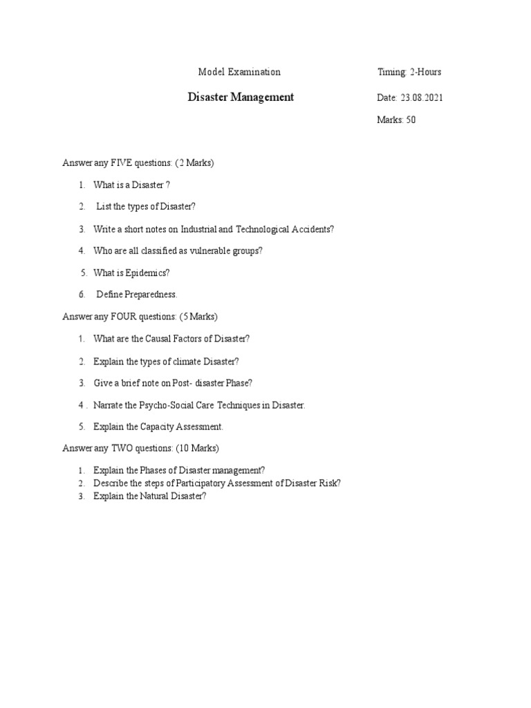 Disaster Management | PDF