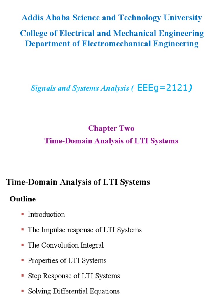 03-Time-Domain Analysis of LTI Systems | PDF | Telecommunications Engineering | Applied Mathematics