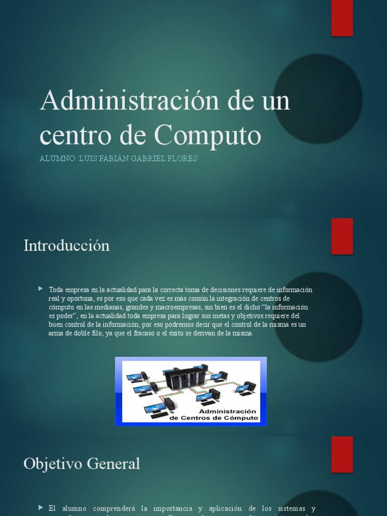 Administración de Un Centro de Computo - PPTX Fabian Gabriel Flores | PDF | Planificación | Software
