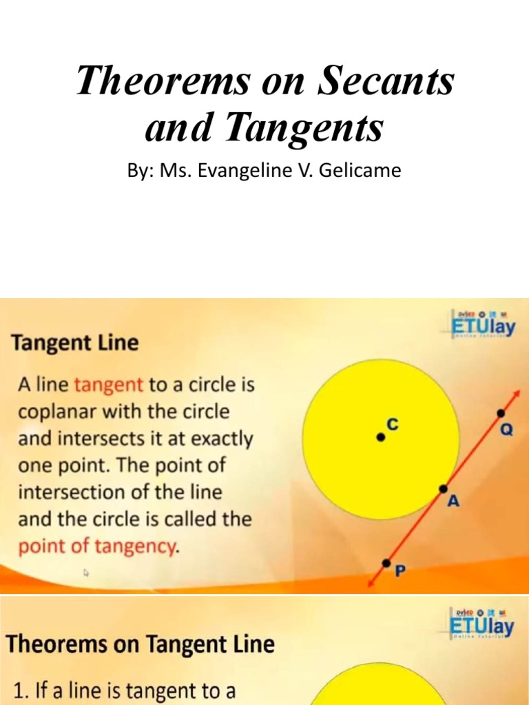 Theorems on Secants and Tangents | PDF