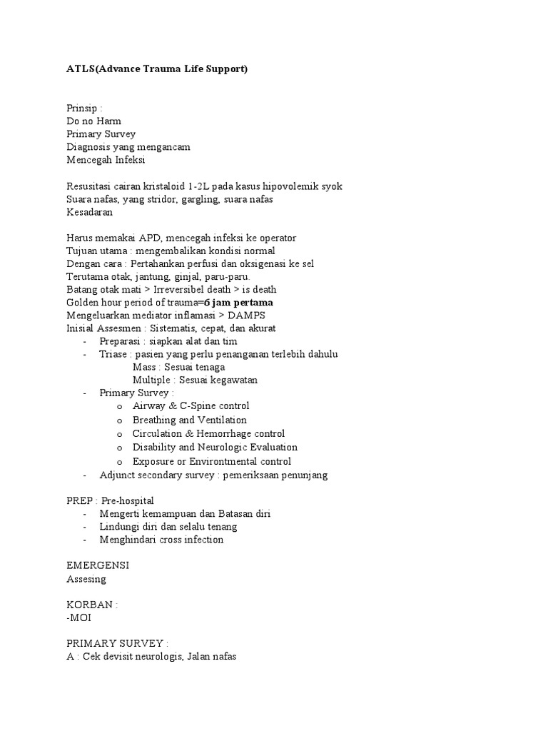 Catatan ATLS | PDF