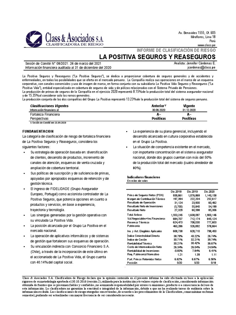 La Positiva Seguros | PDF | Seguro | Portafolio (Finanzas)
