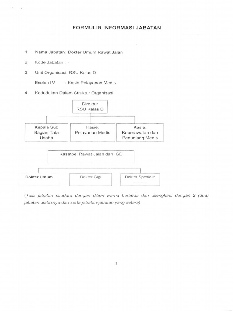FORMULIR INFORMASI JABATAN | PDF