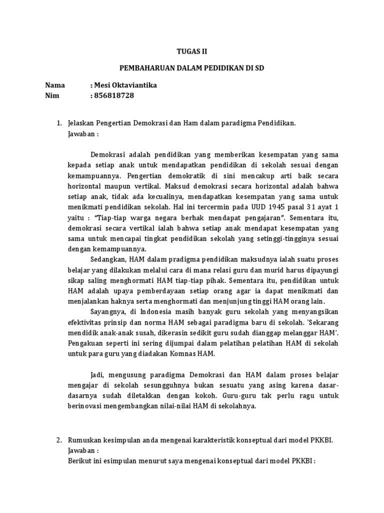 Pembaharuan Pendidikan Demokrasi dan HAM | PDF | Sains & Matematika