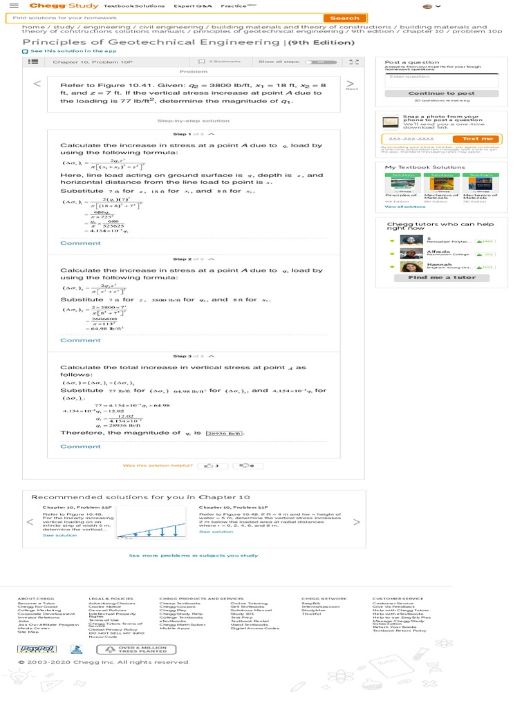 Solved Refer To Figure 10.41. Given q2 3800 LBFT, x1 18 ... | PDF Solved Refer To Figure 10.41. Given q2 3800 LBFT, x1 18 ... | PDF
