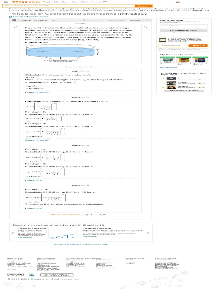Solved Figure 10 48 Shows The Schematic Of A Circular Water St Chegg