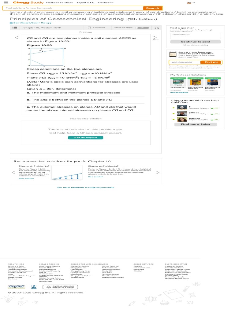 Solved Determine The Factor Of Safety Against Heave On The Dow Pdf