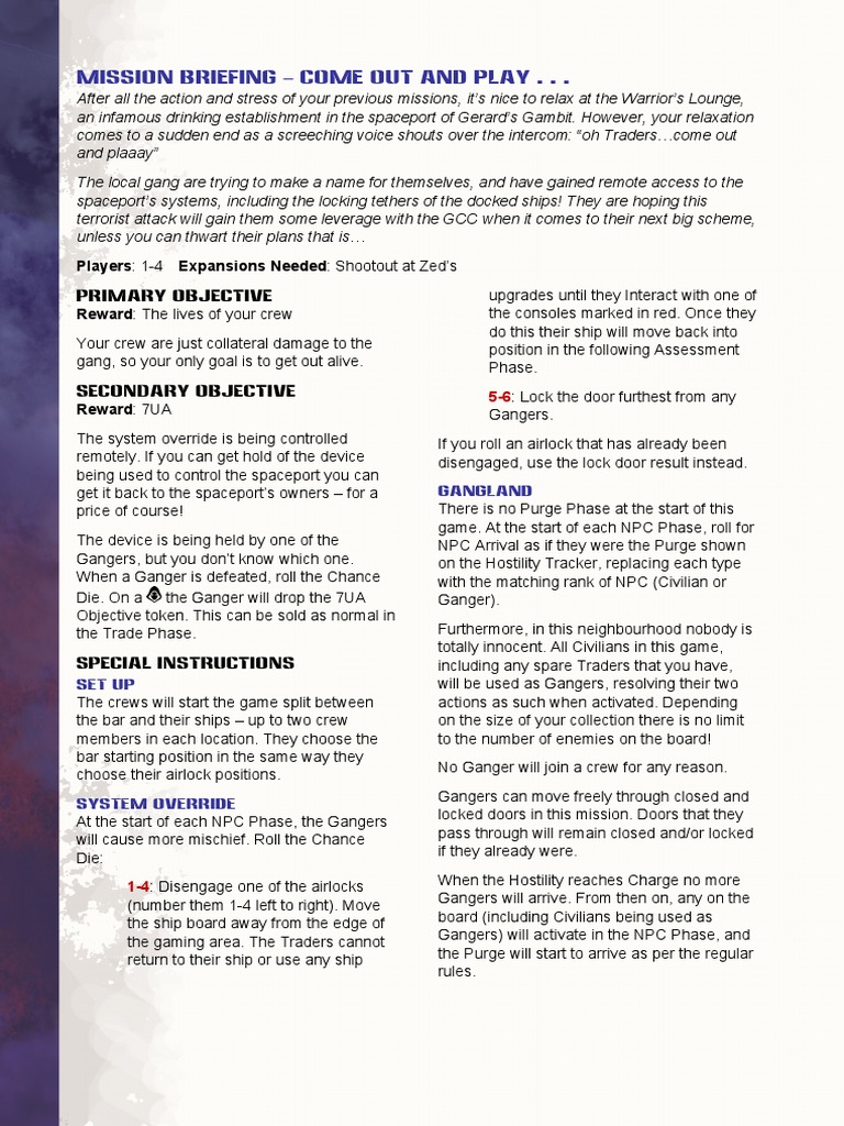 Core Space Mission - Come Out and Play | PDF
