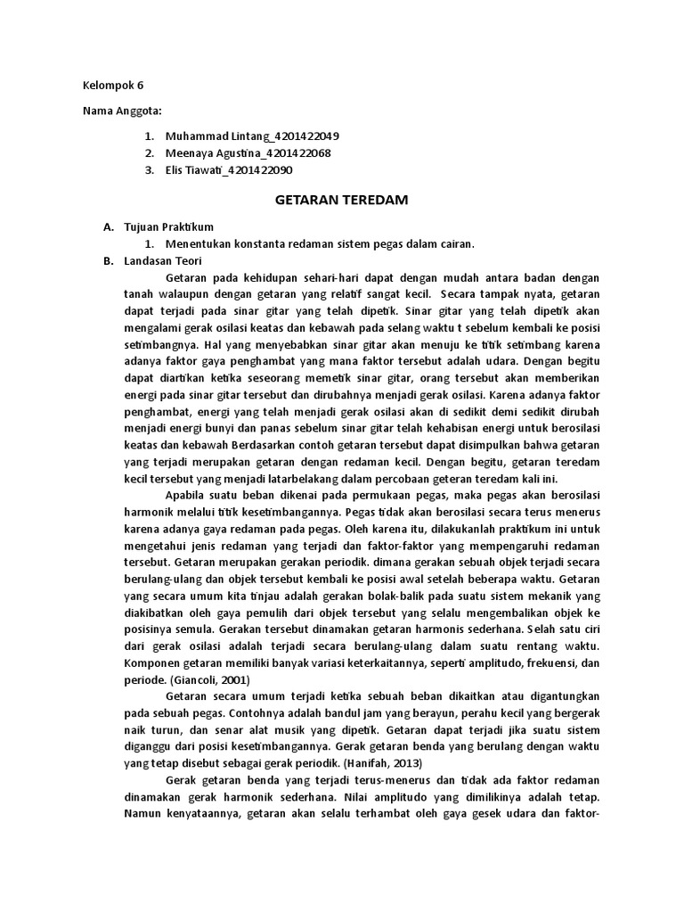 GETARAN TEREDAM - Kelompok 6-2 | PDF
