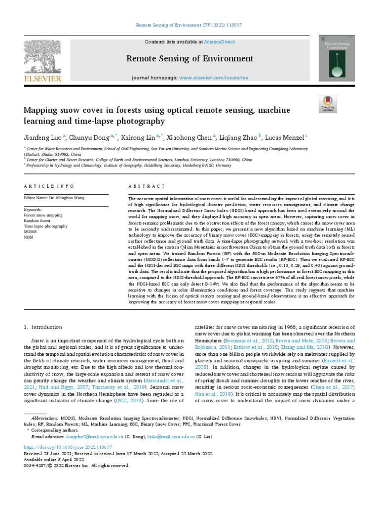 Luo 2022 | PDF | Statistical Classification | Snow